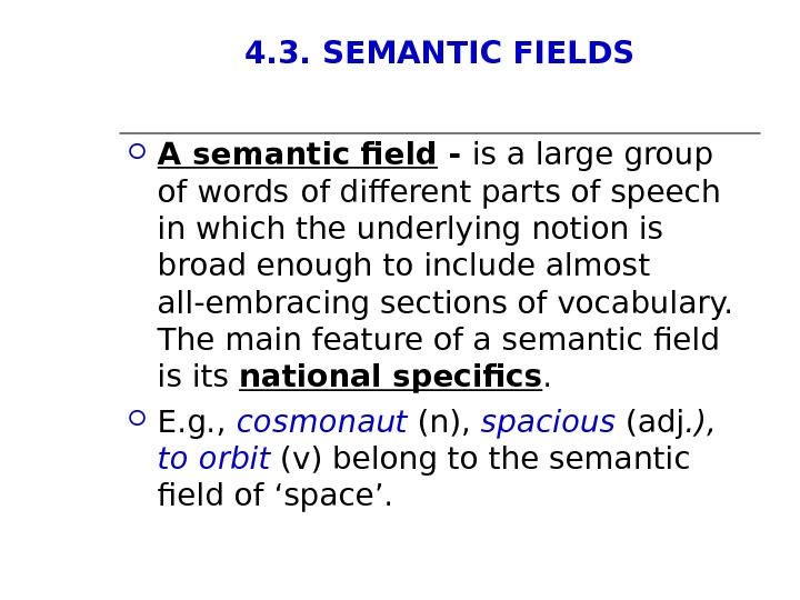 Semantic Classification Of Words Lecture 7 Semantic