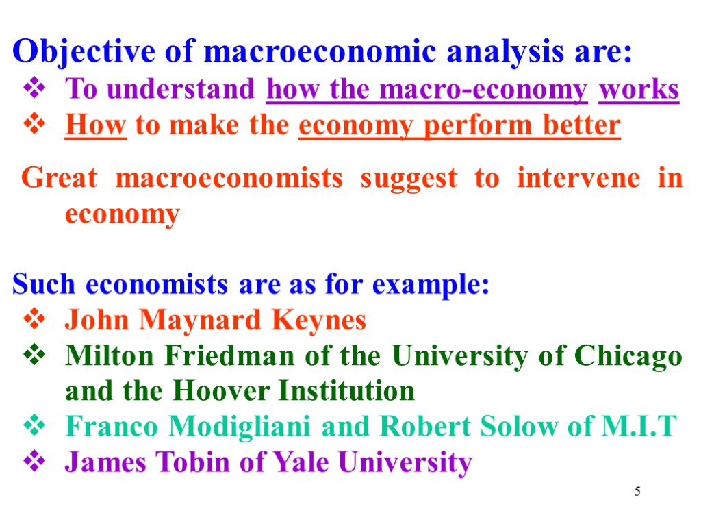 CHAPTER II Macroeconomic Models 1 In developing countries,