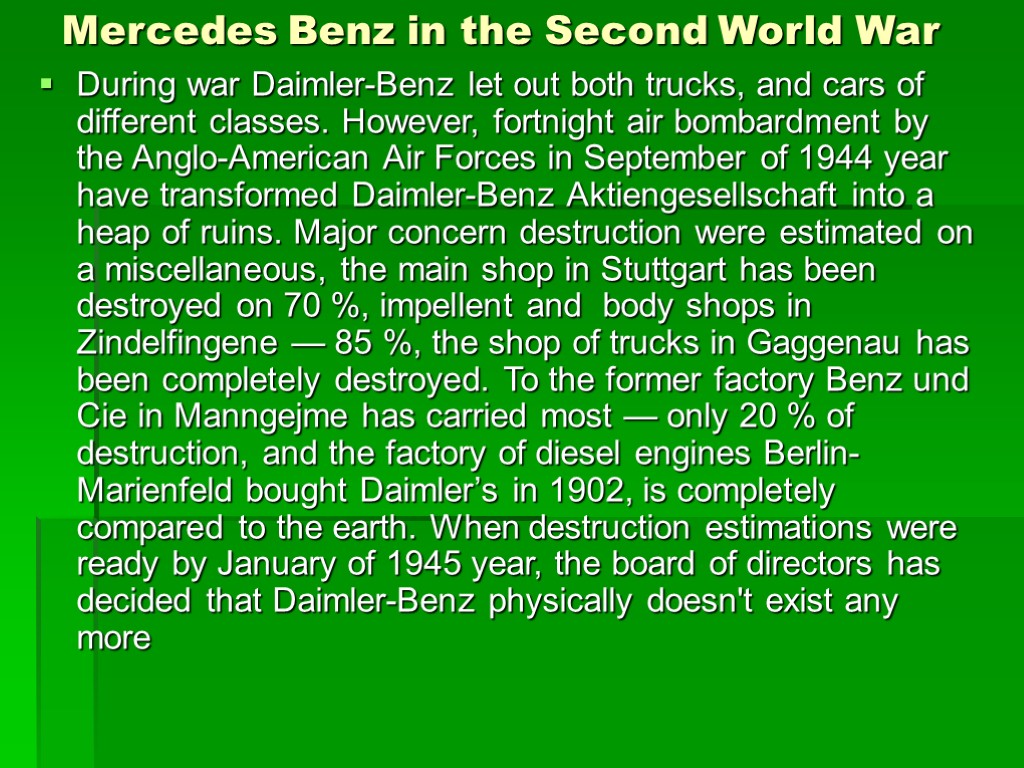 The story of Mercedes-Benz. Mercedes-Benz The German autoconcern,