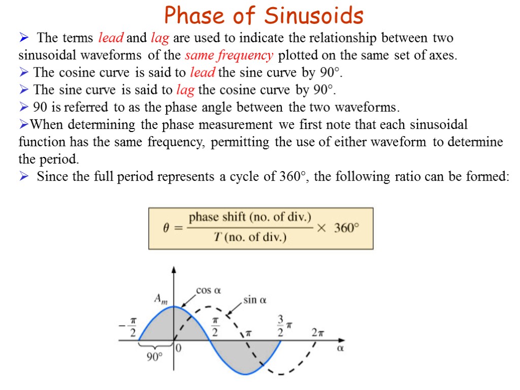 Foundation of Electrical Engineering 2 EGR 213 Sinusoids