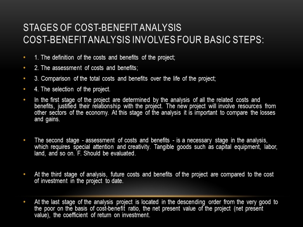 benefit-cost analysis By Abdrazakov Magzhan ITM-1503 WHAT IS