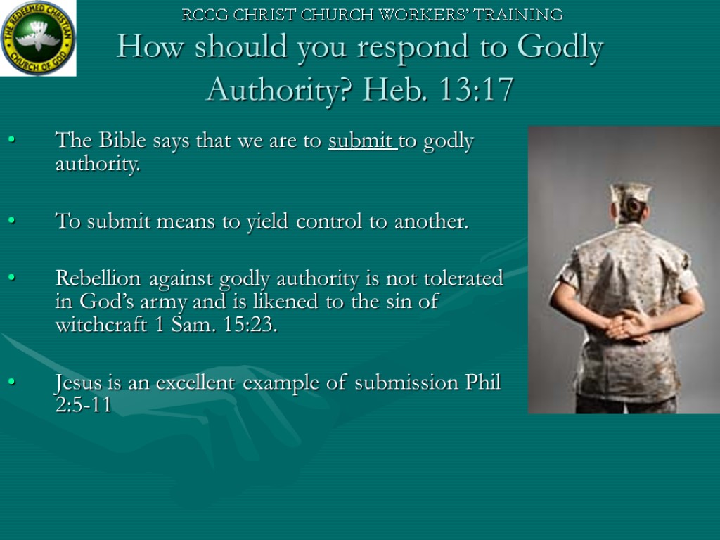AUTHORITY AND SUBMISSION Romans 13: 1 -5 Introduction