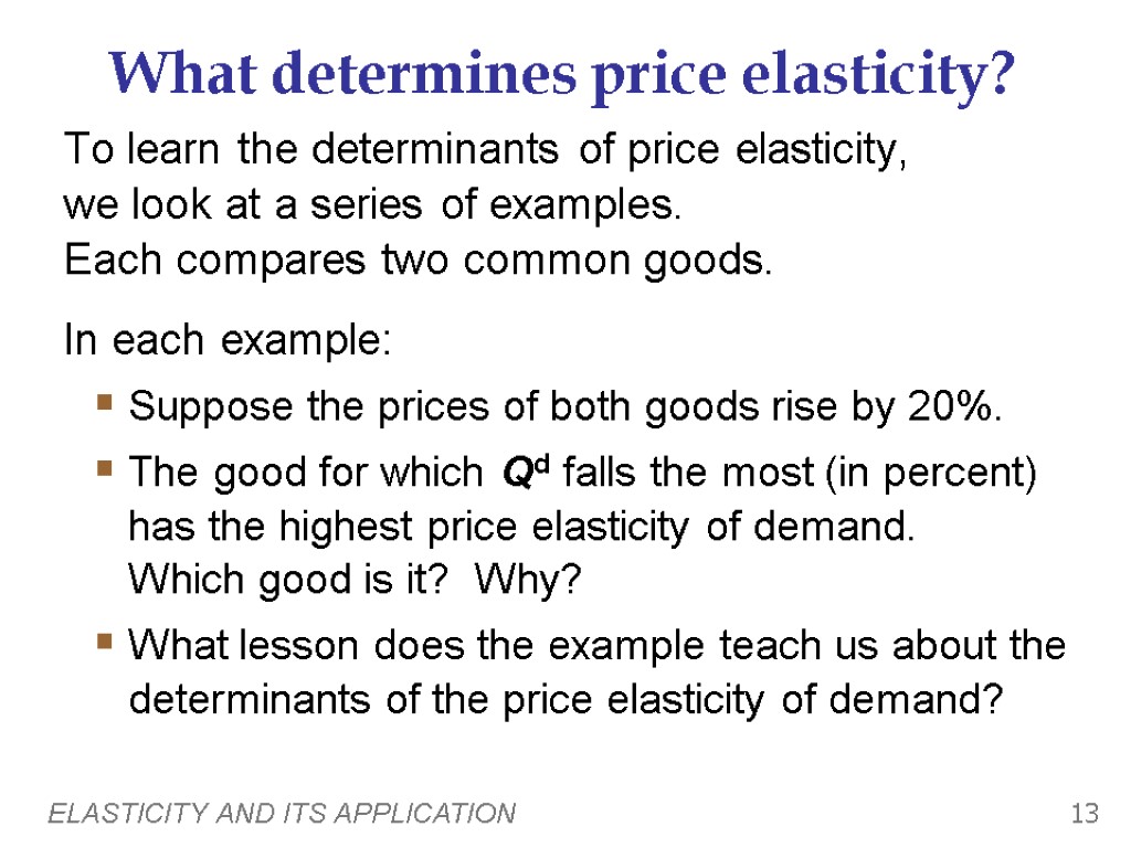 Elasticity and its Application Economics P R I