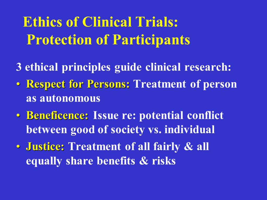 Understanding Clinical Trials DEPARTMENT OF HEALTH POLICY AND