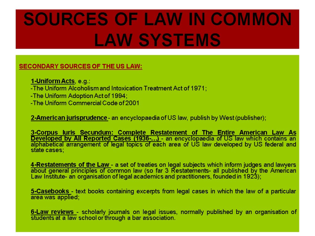 Sources of law. Legal norm – definition and