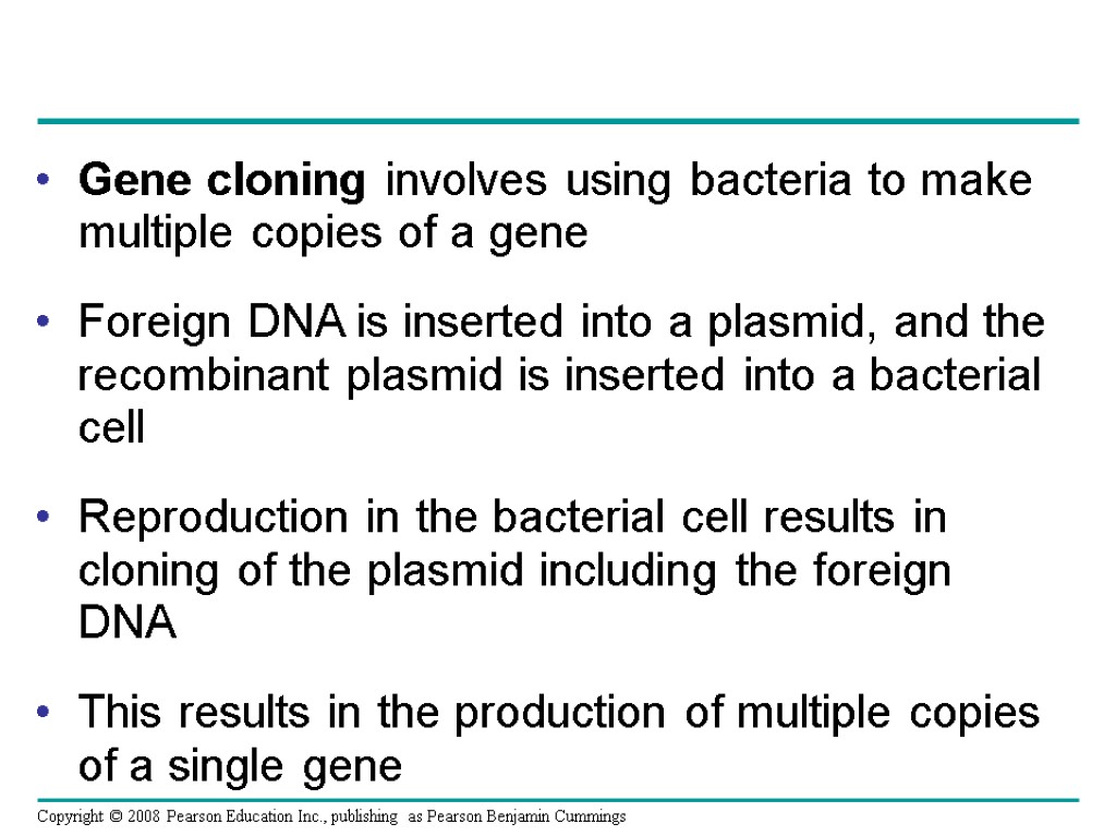 Chapter 20 Biotechnology. Overview: The DNA Toolbox Sequencing