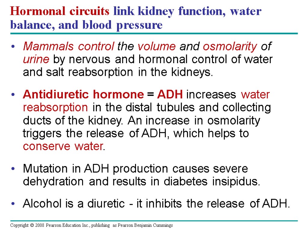 Chapter 44 Osmoregulation and Excretion. Overview: A Balancing