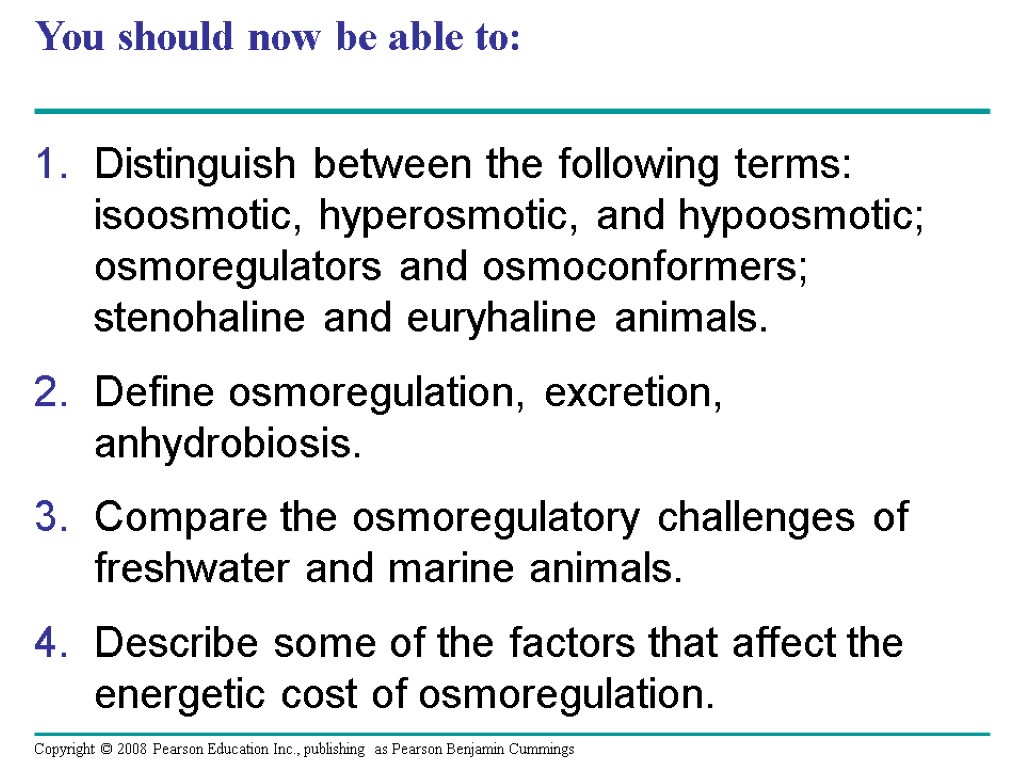 Chapter 44 Osmoregulation and Excretion. Overview: A Balancing
