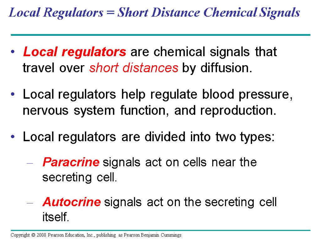 Chapter 45 Hormones and the Endocrine System. Overview: