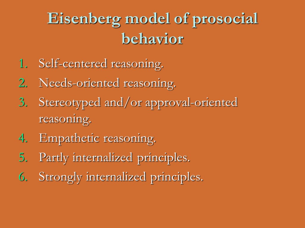 Moral development Lecture 9 Lecture outline The development