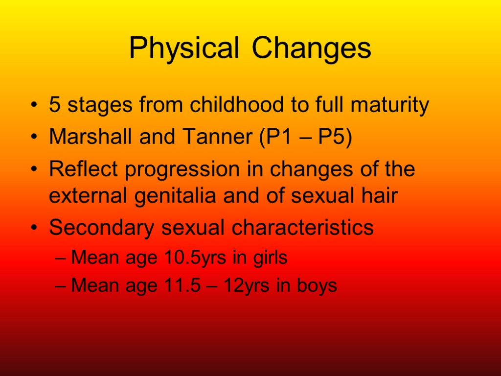 Features of sexual development in children Puberty