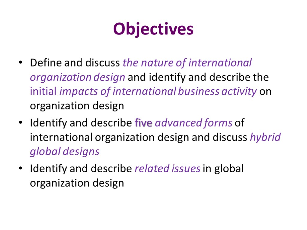 Lecture 4 INTERNATIONAL ORGANIZATION DESIGN Foreign economic activity