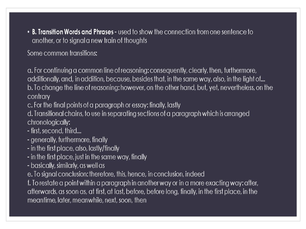 Qualities of a good paragraph. A good paragraph