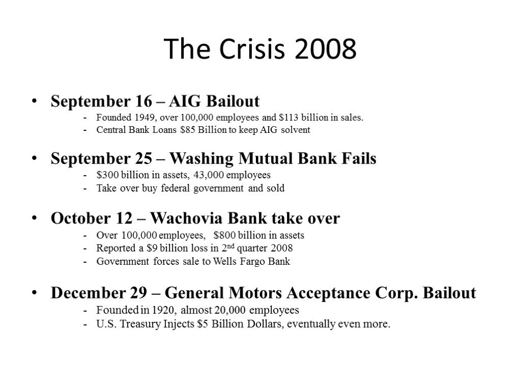 The U. S. Financial Crisis Causes and Responses.