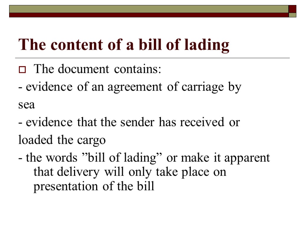 CONTRACT OF CARRIAGEWhat is carriage of goods all