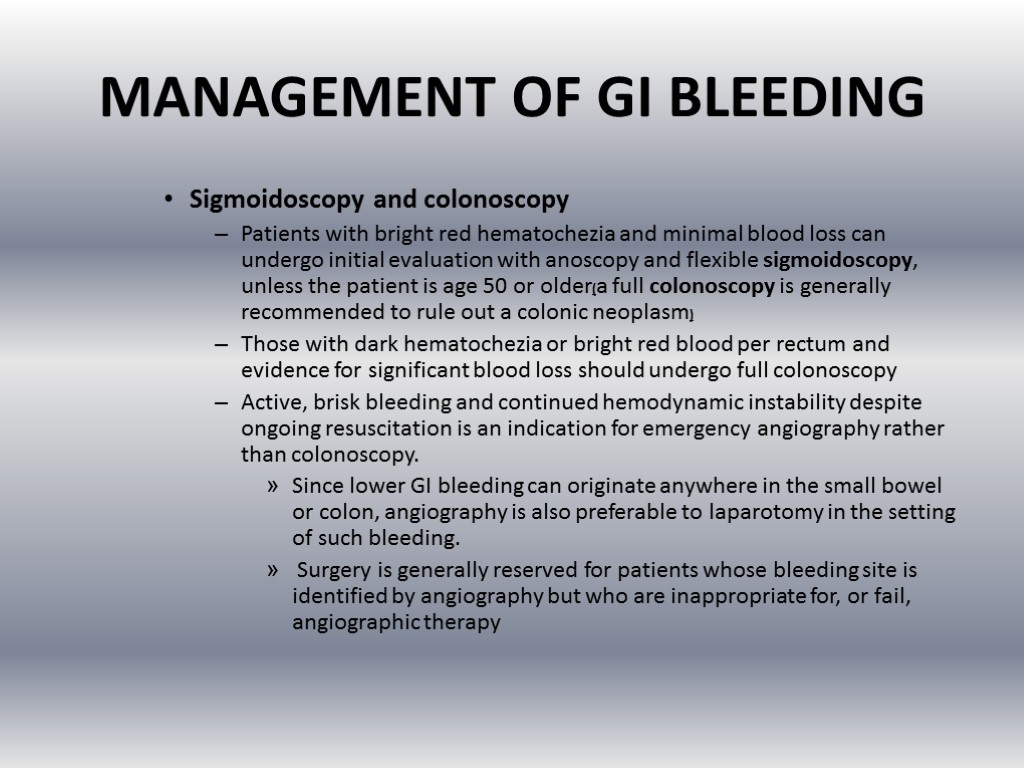 GASTROINTESTINAL TRACT BLEEDING By Dr. Wasfi M Salayta