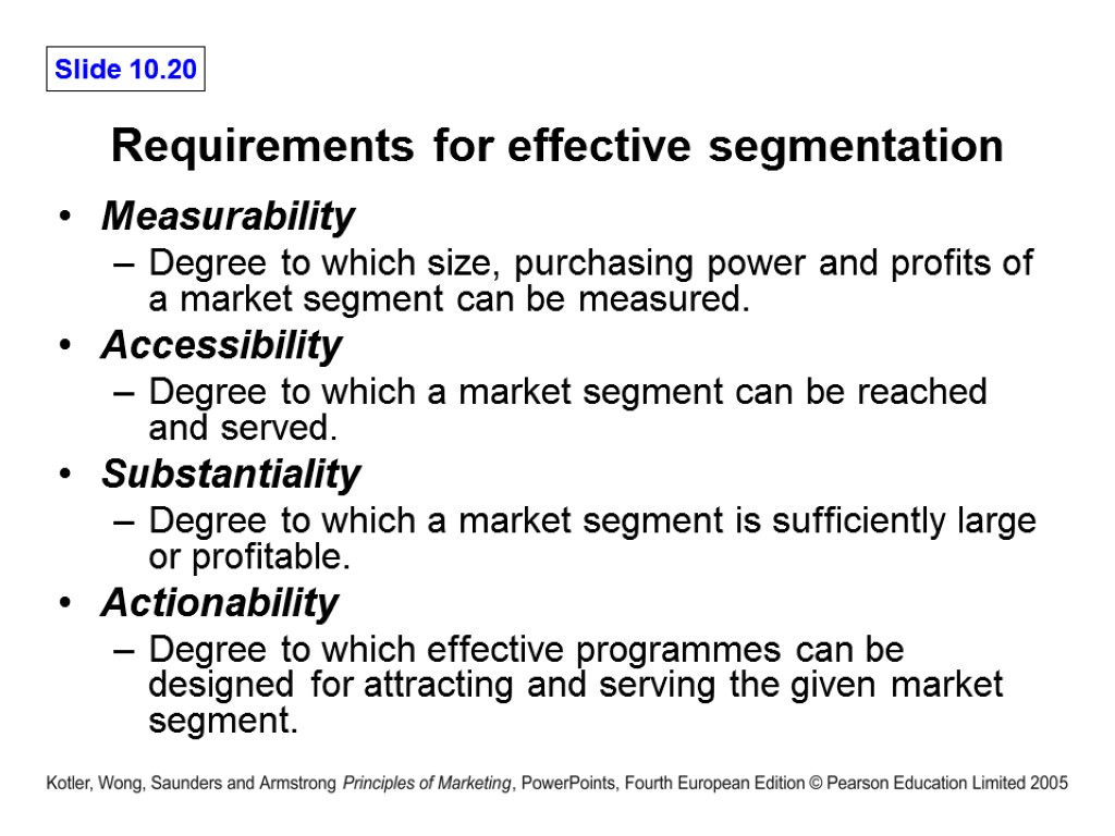 Segmentation and positioning Chapter 10 Core Strategy. The
