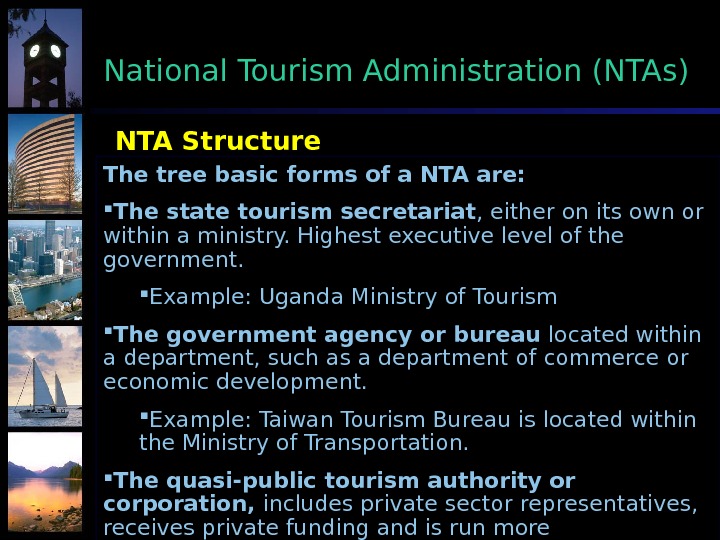 Lecture 12 The Role of Government in Tourism