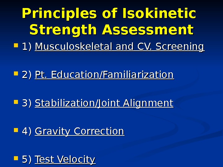 Isokinetics in Rehabilitation Isokinetic Exercise Hislop