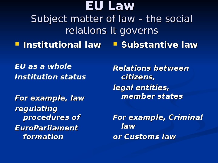 EU Law Info on EU — www.