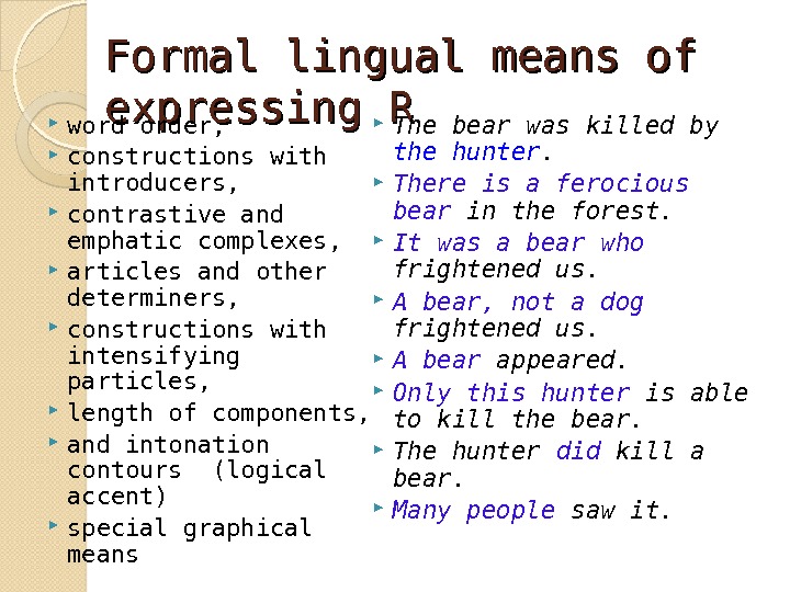 Sentence analysis Lecture 3. 1. Syntactic relations in