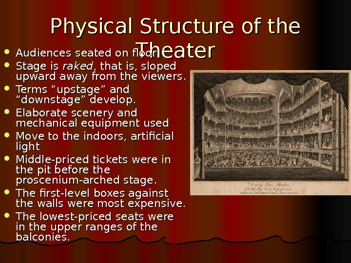 Restoration & 18 thth Century Drama 1660