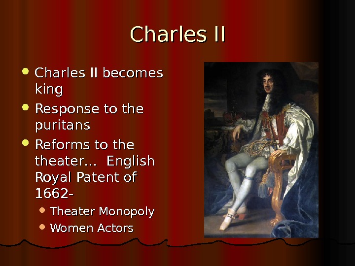 Restoration & 18 thth Century Drama 1660