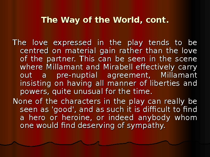 Restoration & 18 thth Century Drama 1660