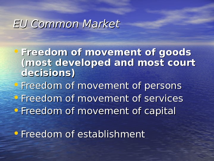 EU Common Market EU Common Market