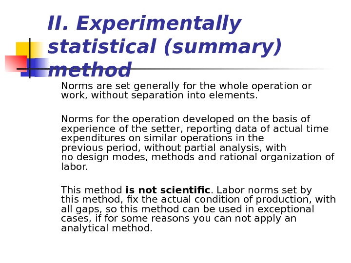METHODSOF CALCULATION THE LABOR NORMS