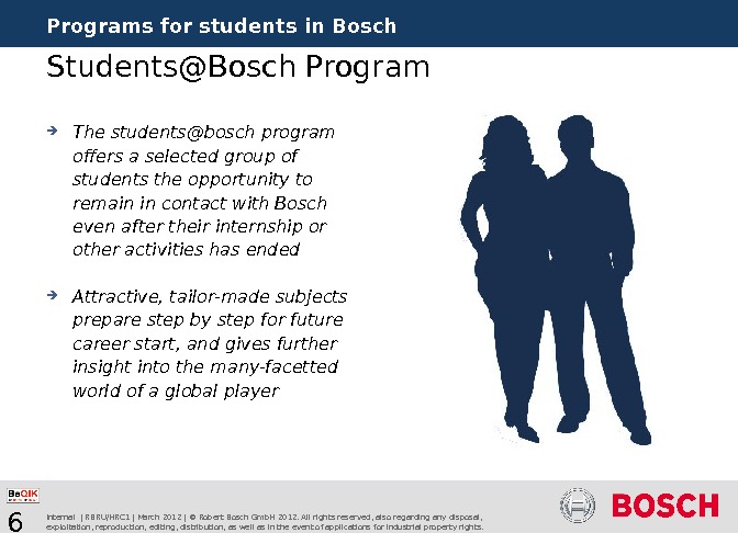 1 Programs for students in Bosch Internal