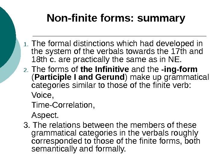 Changes in the verbal system in Middle English