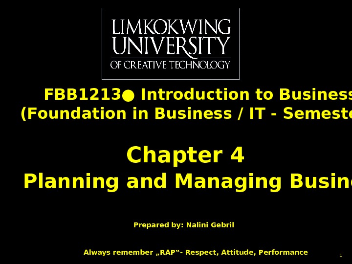 Презентация chapter 4- planning and managing business
