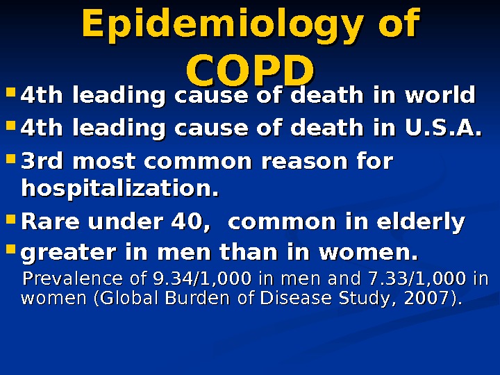 Chronic Obstructive Pulmonary Disease (( COPD