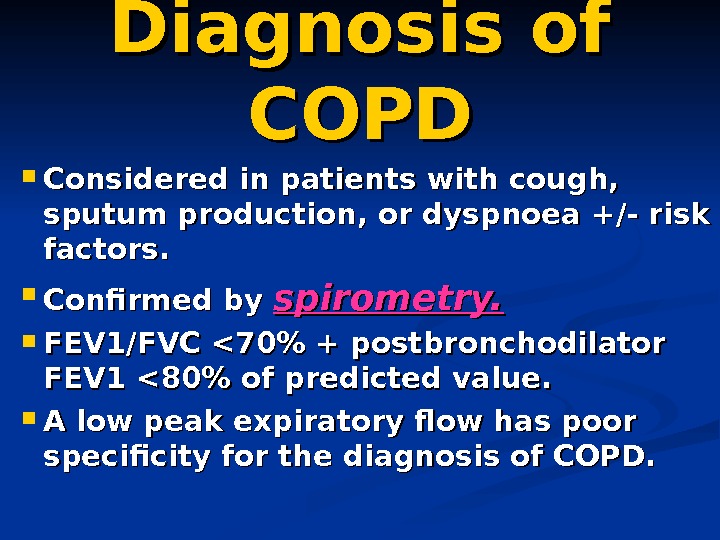 Chronic Obstructive Pulmonary Disease (( COPD