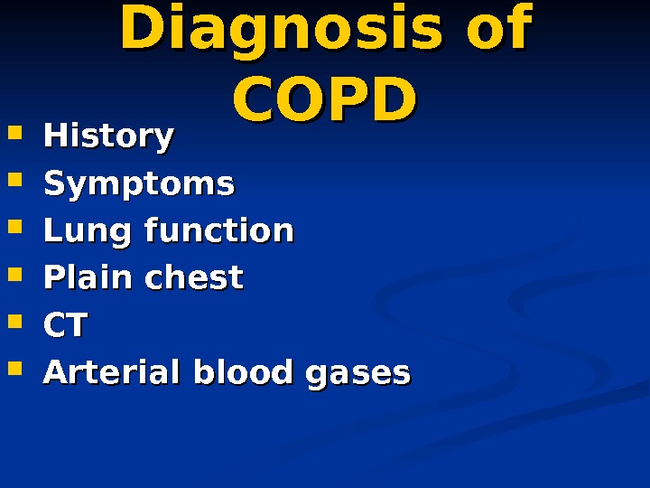 Chronic Obstructive Pulmonary Disease (( COPD