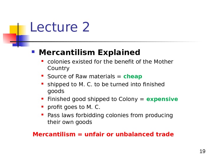 Classical Theories of International Trade Lecture 2