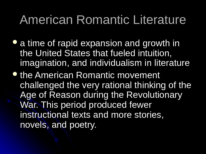 EARLY AMERICAN ROMANTICS: WASHINGTON IRVING