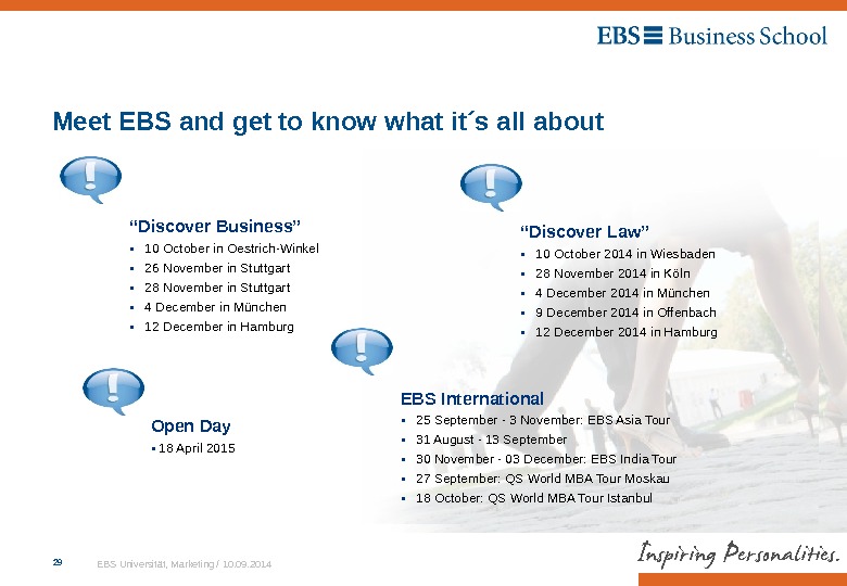 EBS Master´s Programmes EBS Universität, Marketing