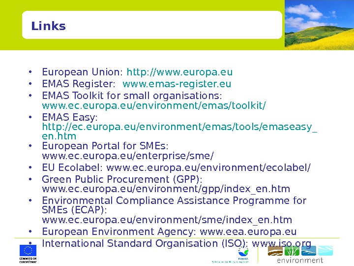 The EU Eco-Management and Audit Scheme (EMAS)