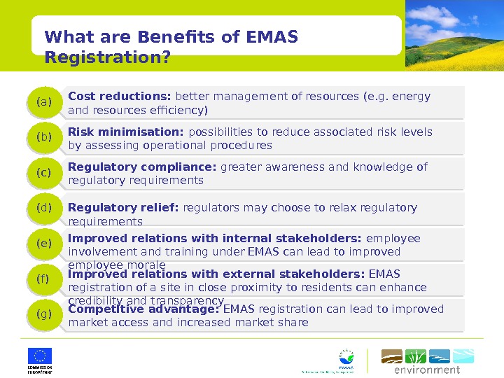 The EU Eco-Management and Audit Scheme (EMAS)