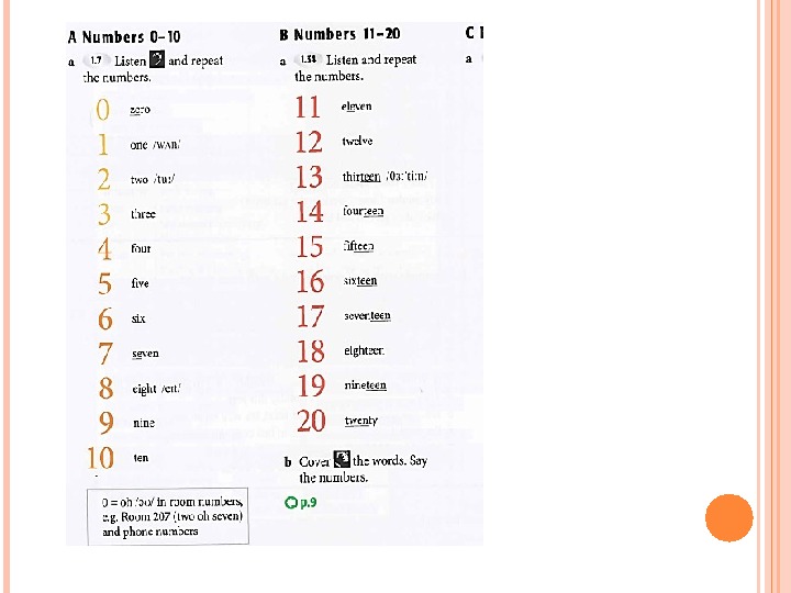 ENGLISH FOR BEGINNERS LET’S REMEMBER THE NUMBERS