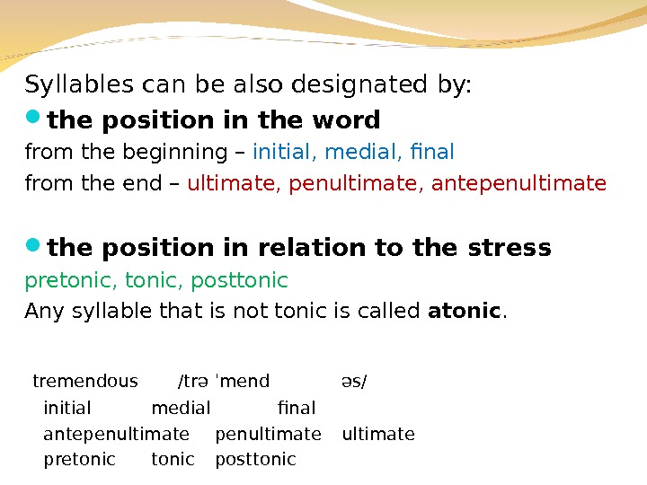 The Functions of Syllables in English.