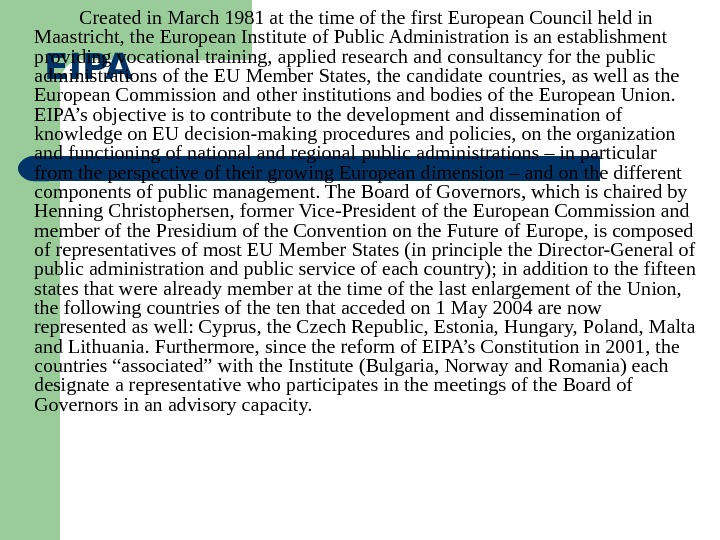 European Institute of Public Administration (EIPA)