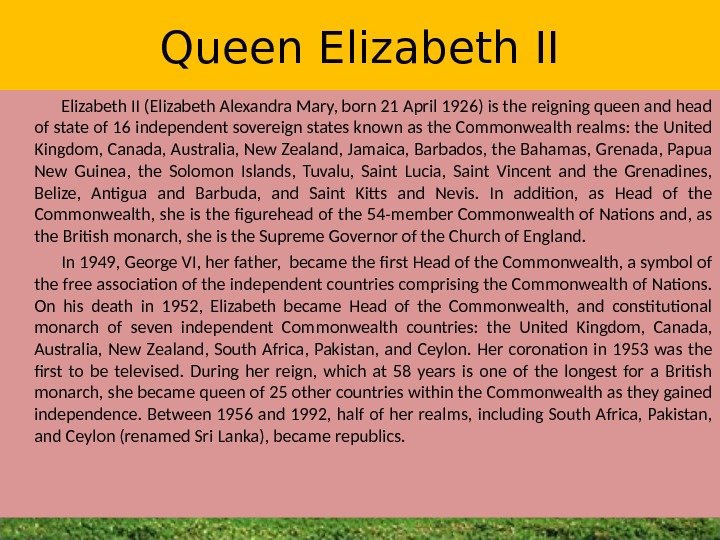 The System of Government in Great Britain