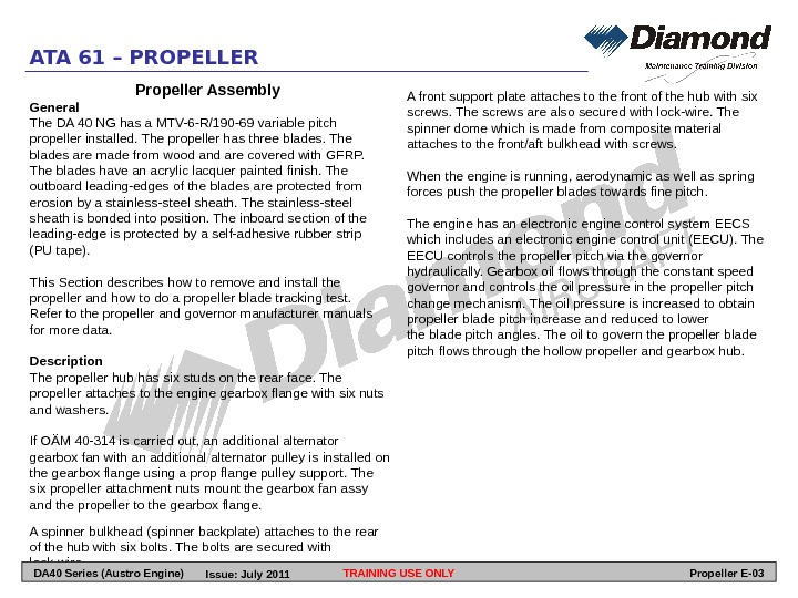 GROUP E – PROPELLER ATA-chapter 61 / PROPELLER