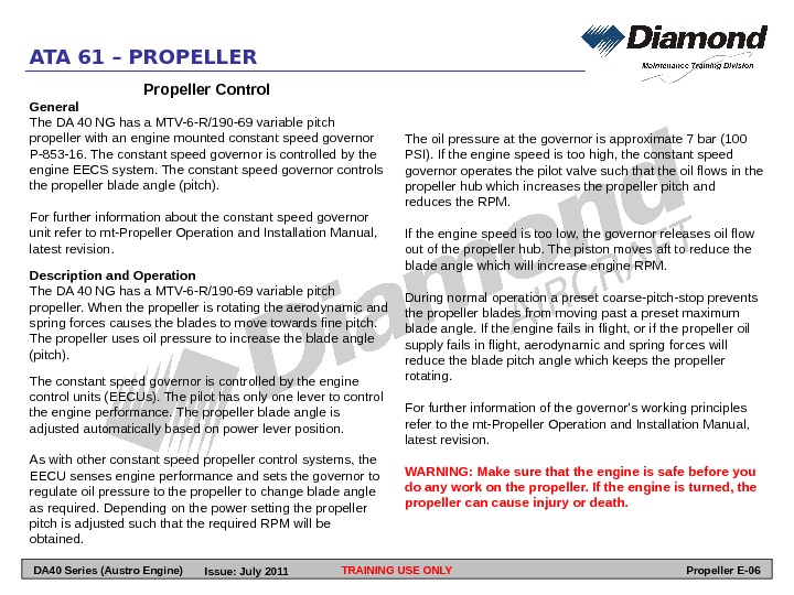 GROUP E – PROPELLER ATA-chapter 61 / PROPELLER