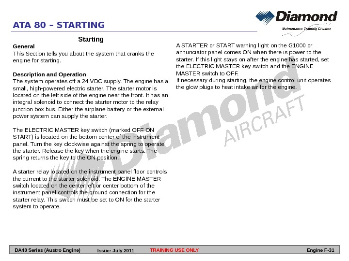 GROUP F – ENGINE ATA-chapter 71 / POWER