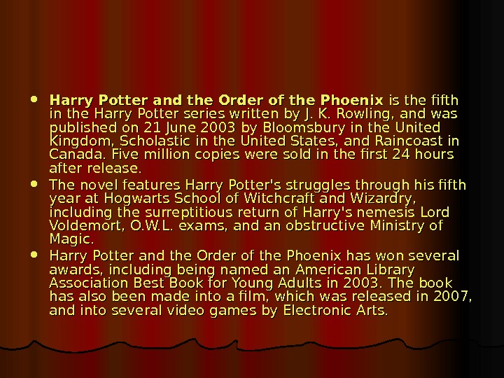 Harry Potter and the Order of the Phoenix