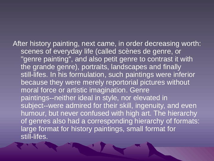 Презентация hierarchy of genres